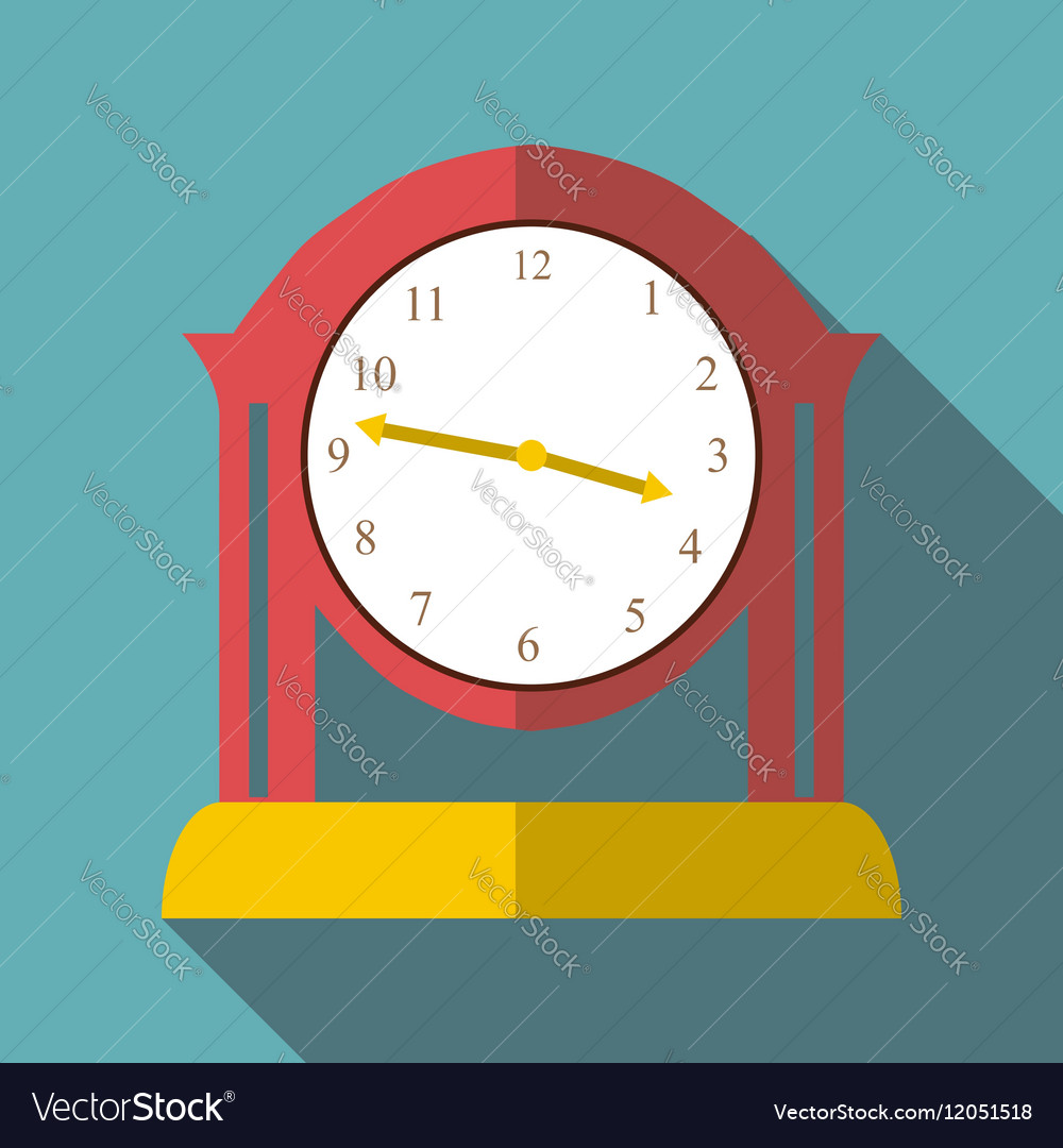 Table clock icon flat style Royalty Free Vector Image