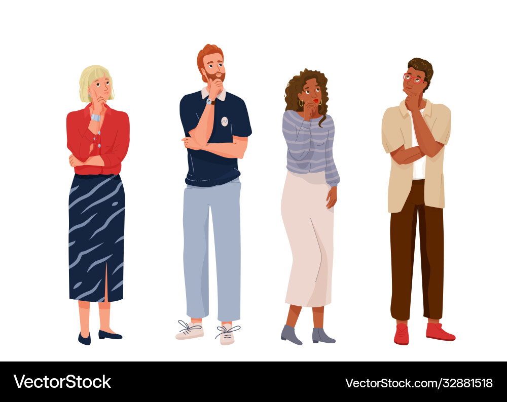 Think people in full length different nationality Vector Image