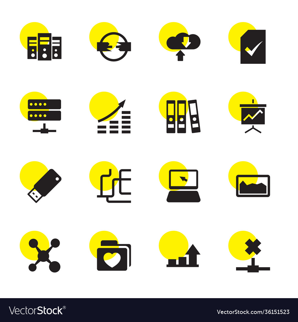 16 data icons Royalty Free Vector Image - VectorStock