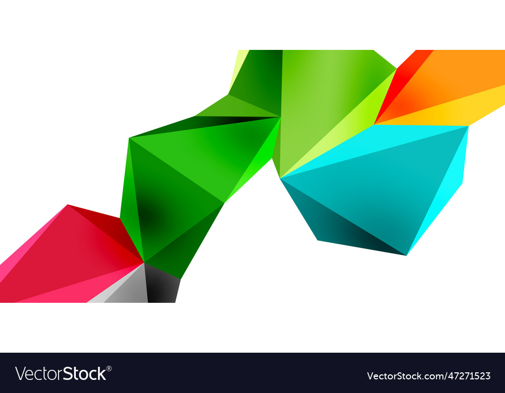 3d low poly triangle design elements Royalty Free Vector