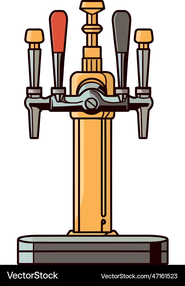 Brass and stainless beer dispenser Royalty Free Vector Image