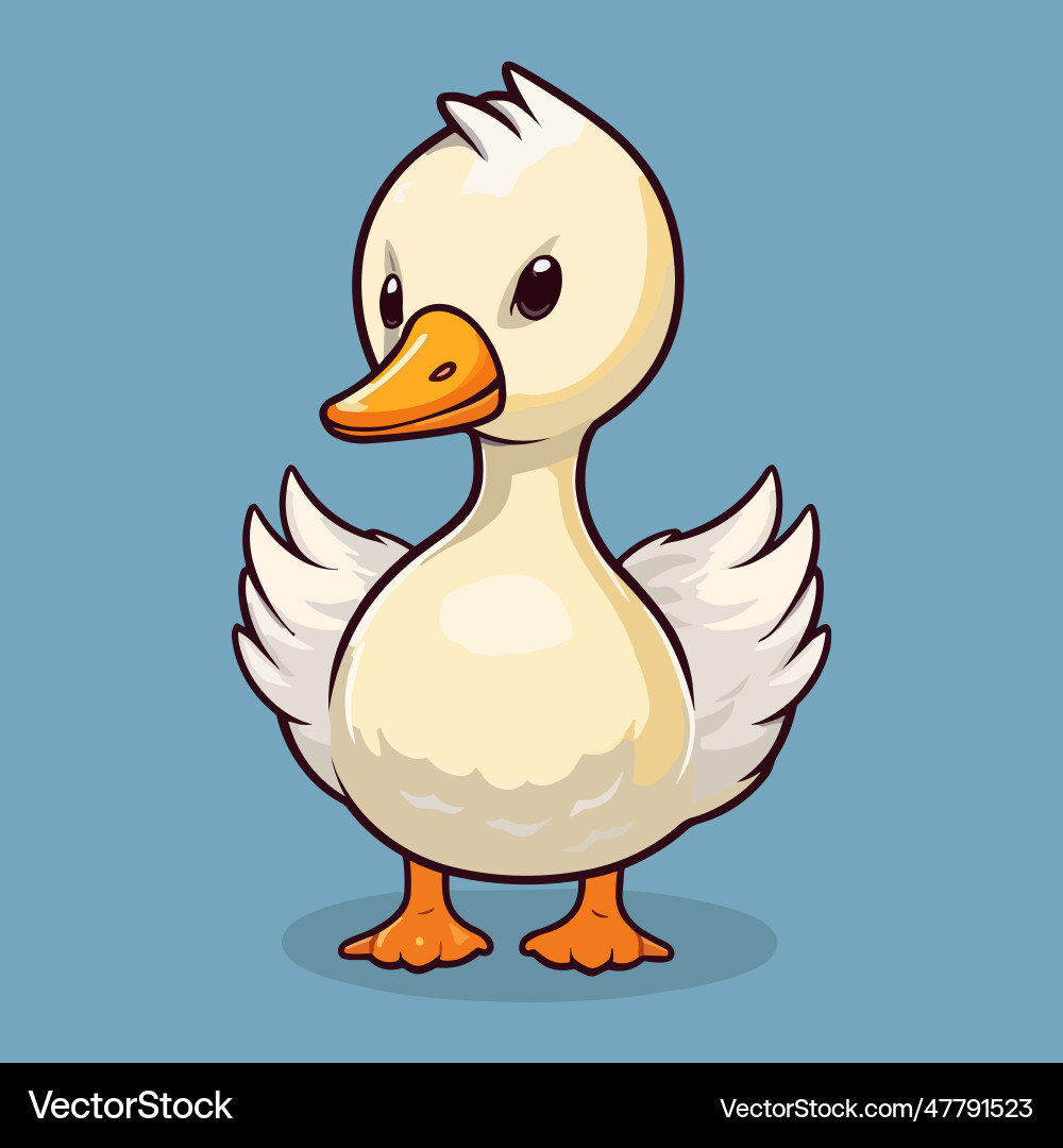 Cute goose cartoon character Royalty Free Vector Image