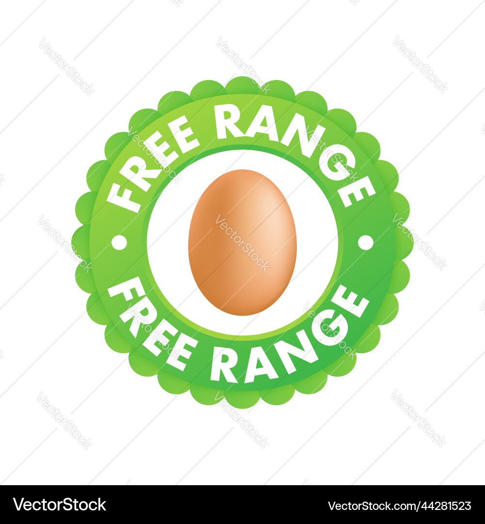 Free range eggs label icon farm fresh product Vector Image