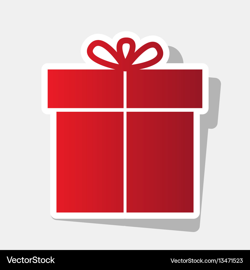 Gift sign new year reddish icon Royalty Free Vector Image