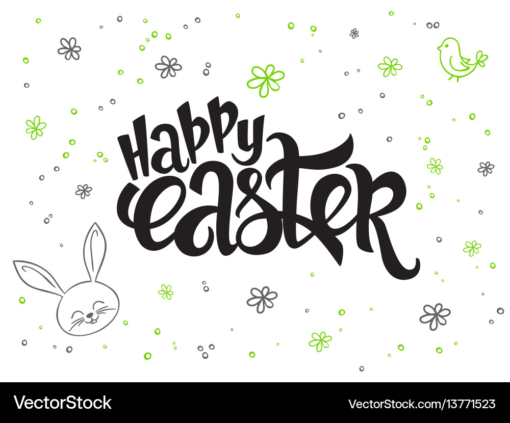 Hand lettering greetings text - happy Royalty Free Vector