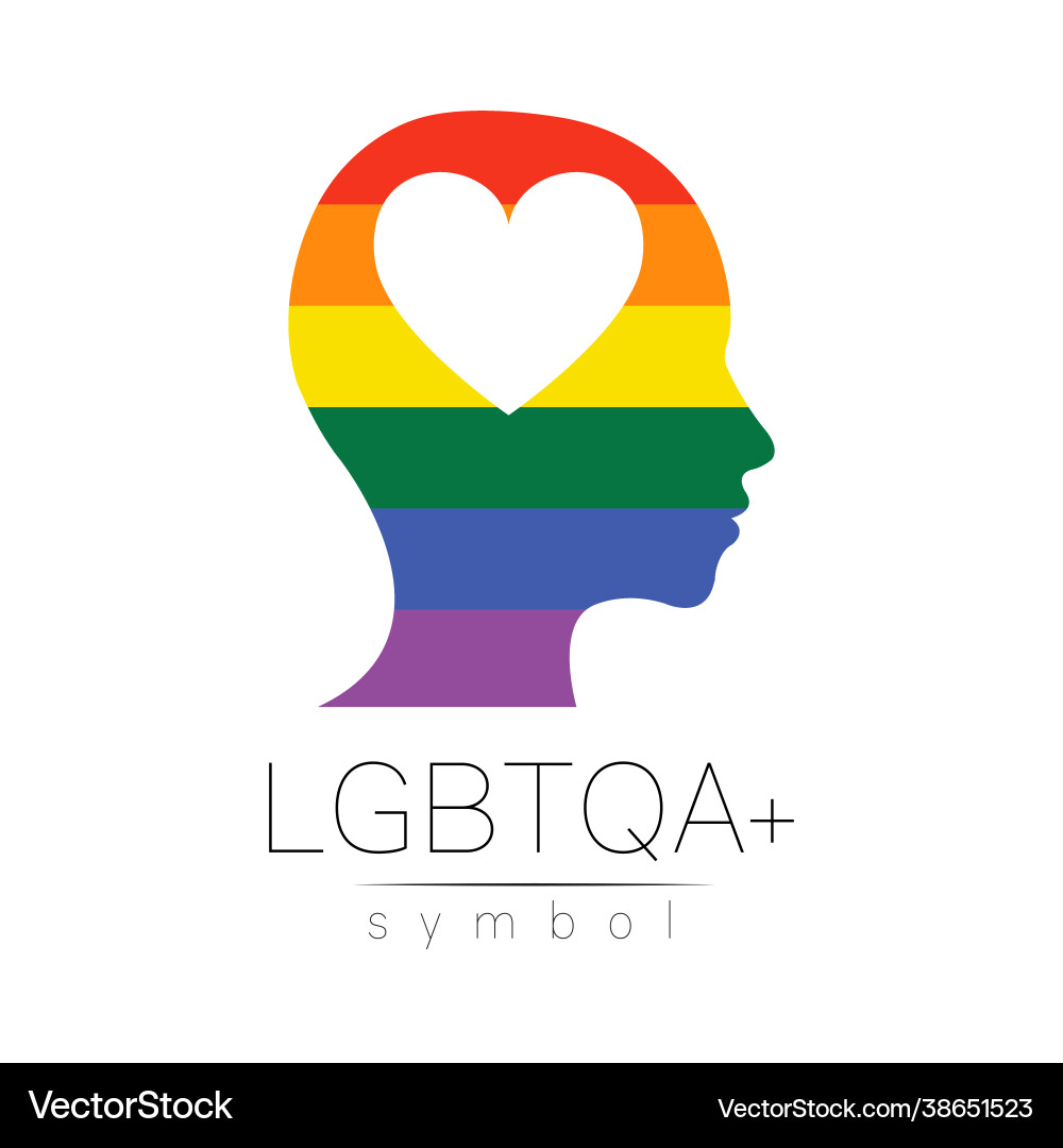 Lgbtqa logo symbol pride flag background Vector Image