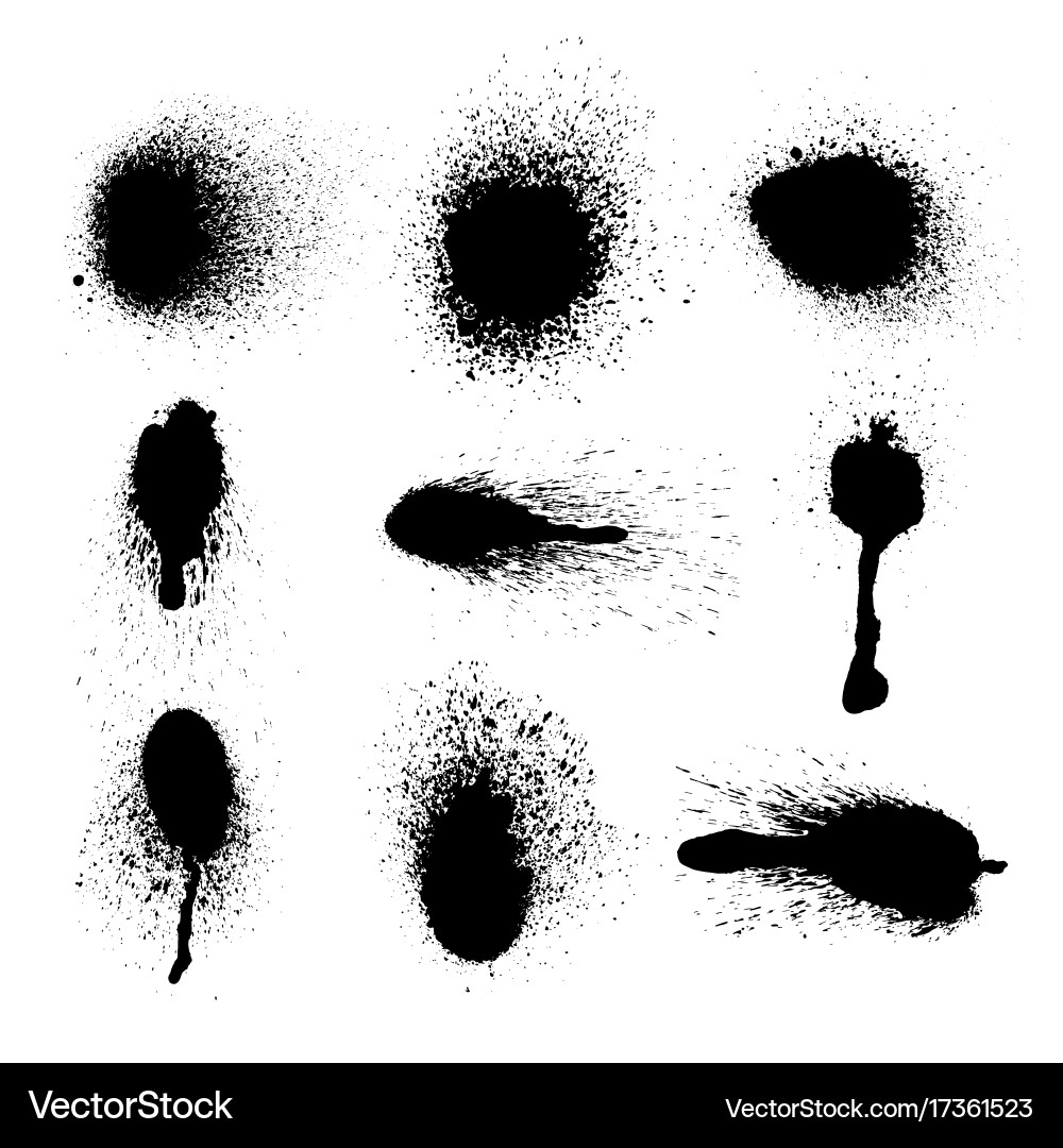 Set of ink splashes eps 10 Royalty Free Vector Image