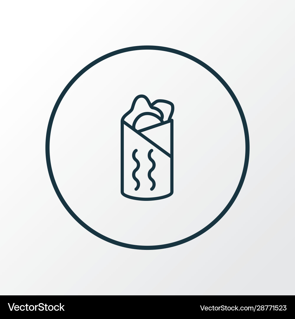 Shawarma icon line symbol premium quality Vector Image