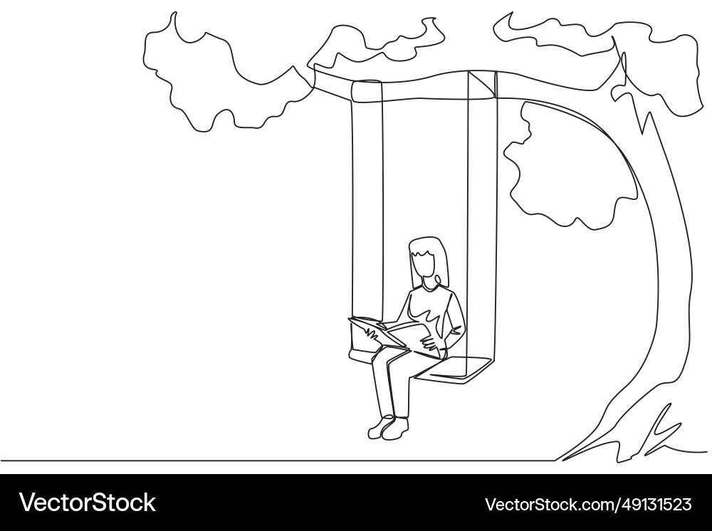 Single continuous line drawing woman sitting Vector Image