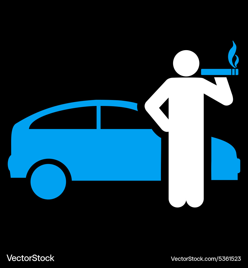 Smoking taxi driver icon Royalty Free Vector Image