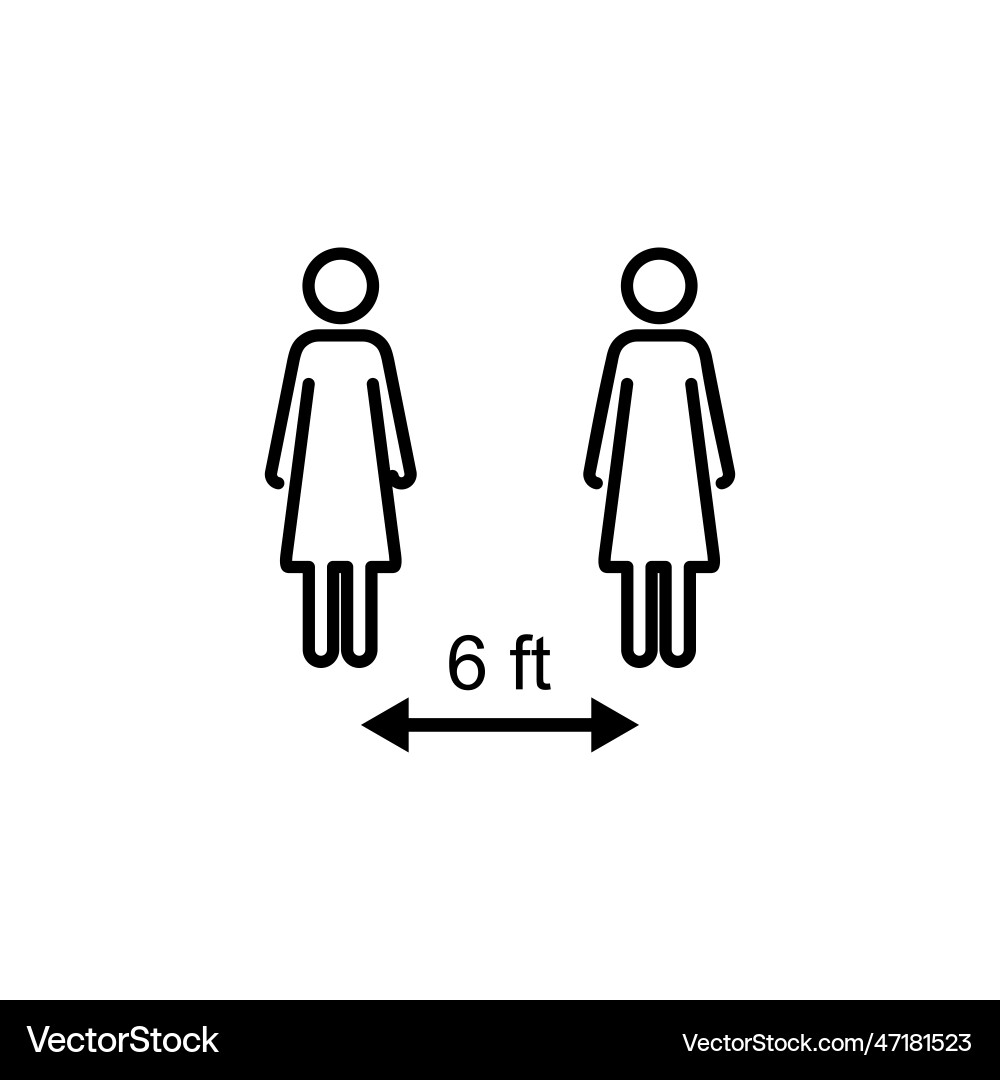 Social distancing icon distance icon self Vector Image