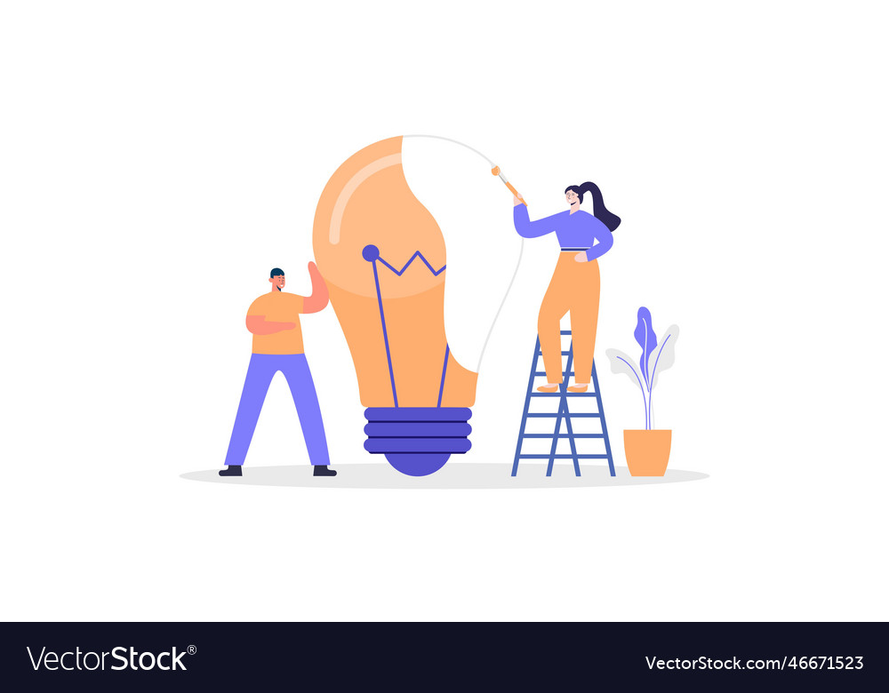 Solution in business solving to look idea concept Vector Image