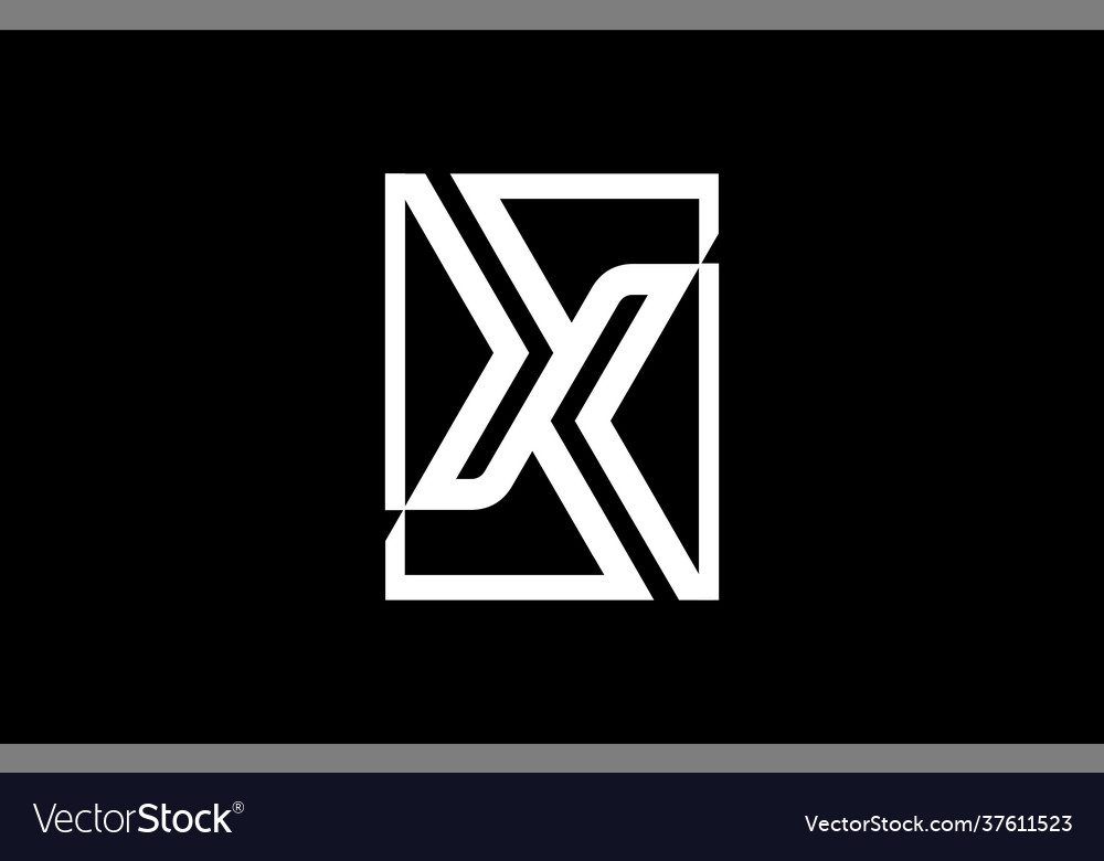 X linear minimalism square rectangle logogram Vector Image