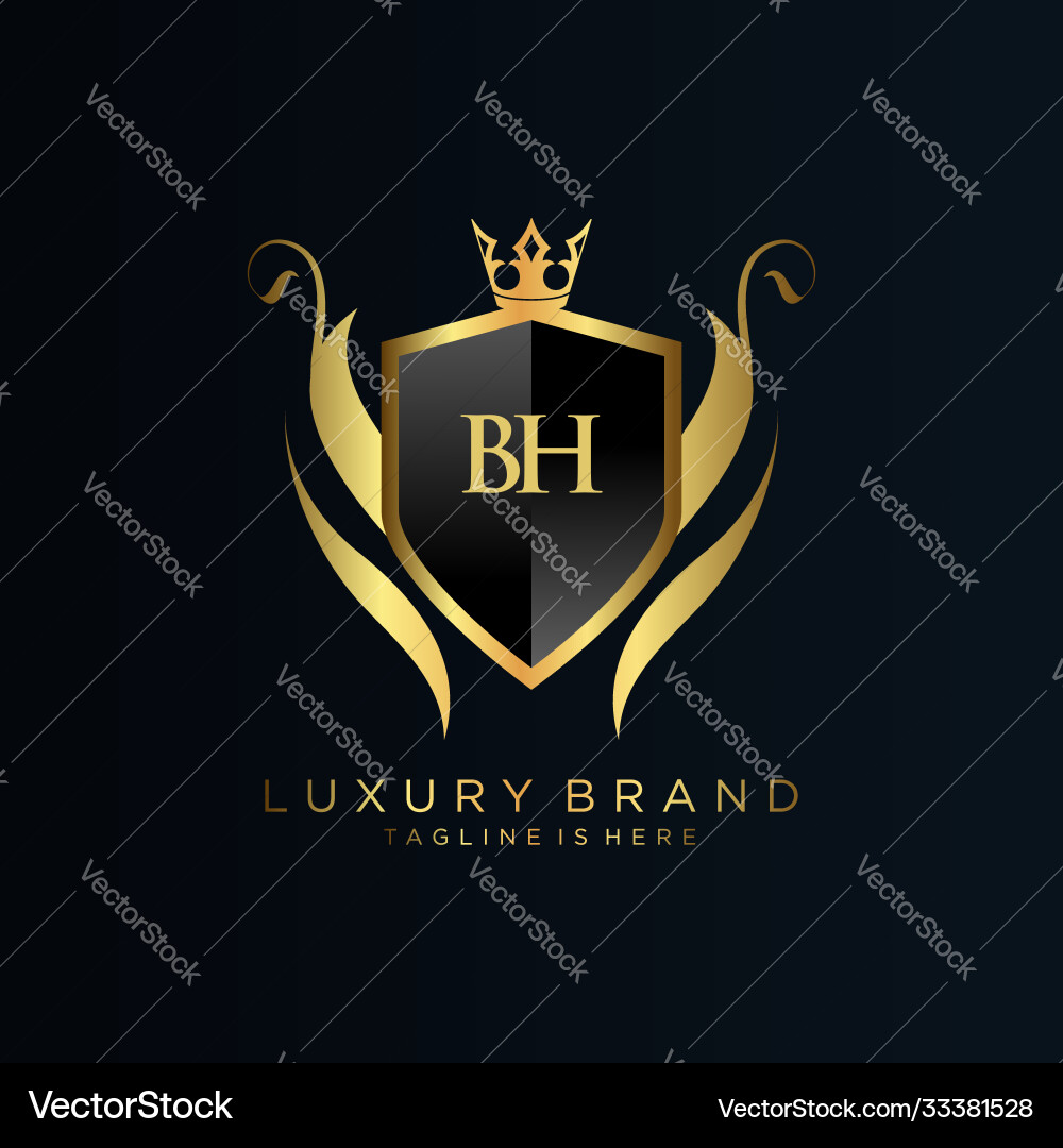 Bh letter initial with royal templateelegant Vector Image