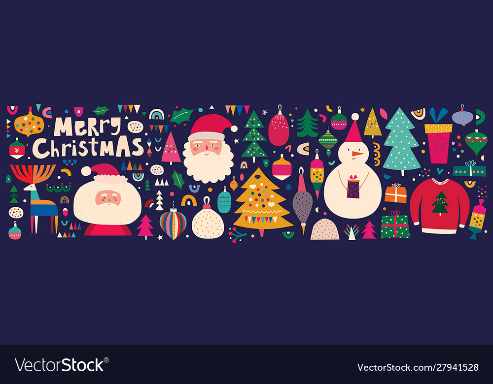 Big christmas collection Royalty Free Vector Image