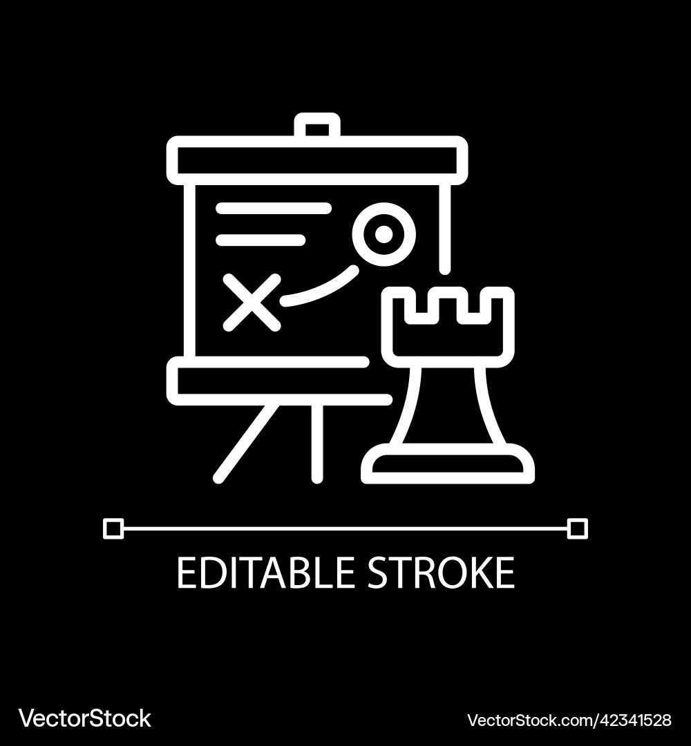 Business strategy pixel perfect white linear icon Vector Image