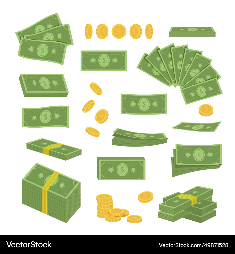 Cartoon banknote flat minimalistic bank Royalty Free Vector