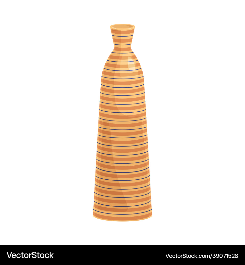 Ceramic painted tall flower vase empty glossy Vector Image