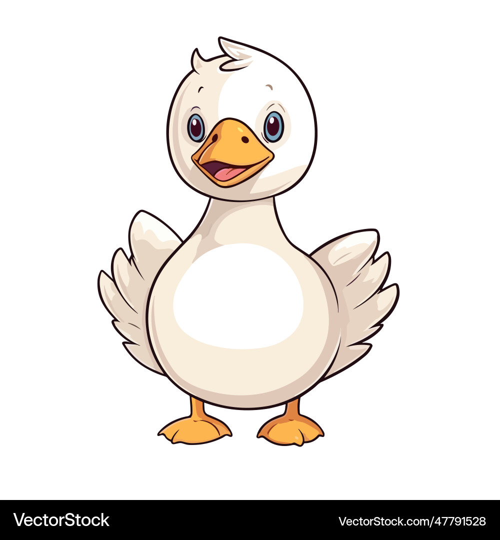 Cute goose cartoon character Royalty Free Vector Image