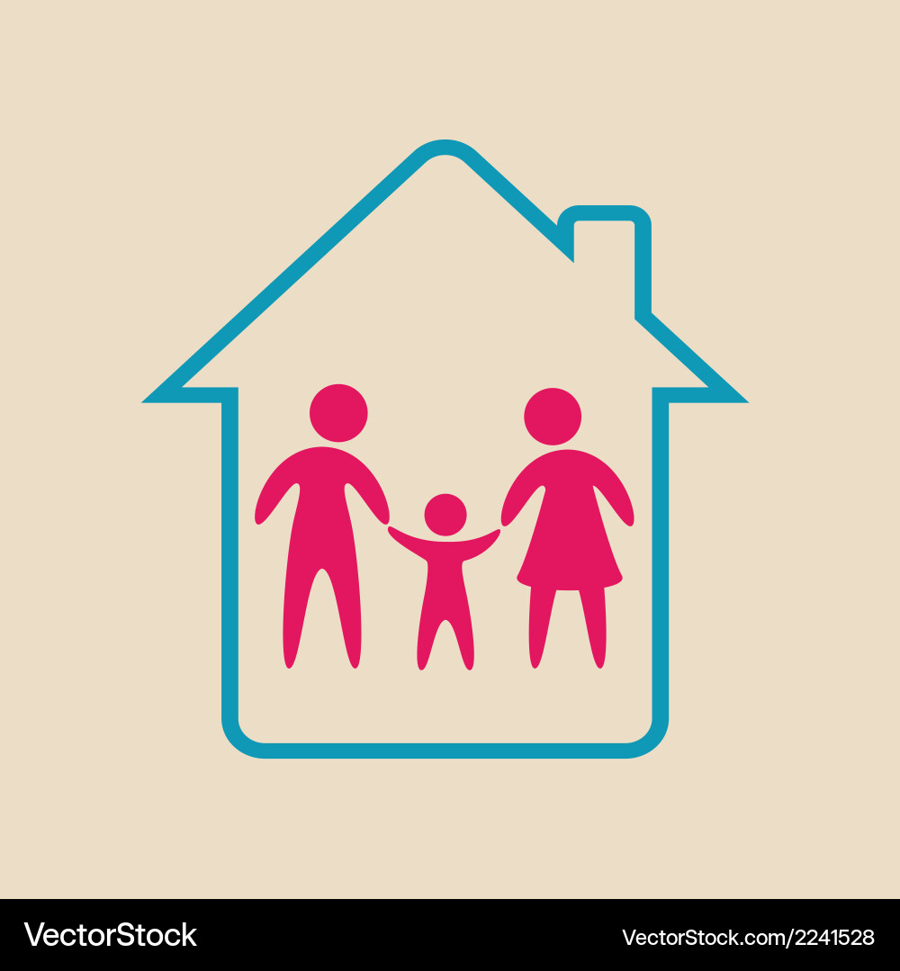 Family design over pink background Royalty Free Vector Image