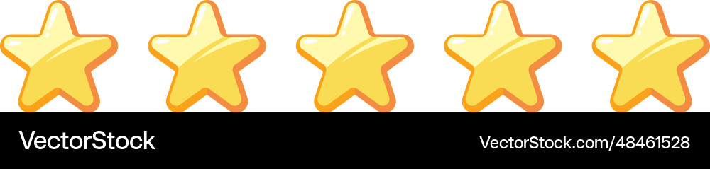 Five golden star cartoon rating chart element Vector Image