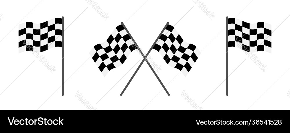 Flag race checkered for start and finish Vector Image