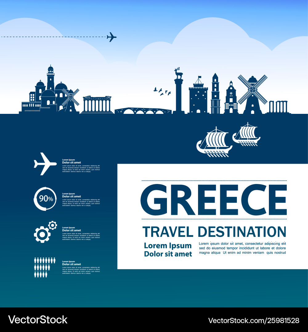 Greece travel destination Royalty Free Vector Image