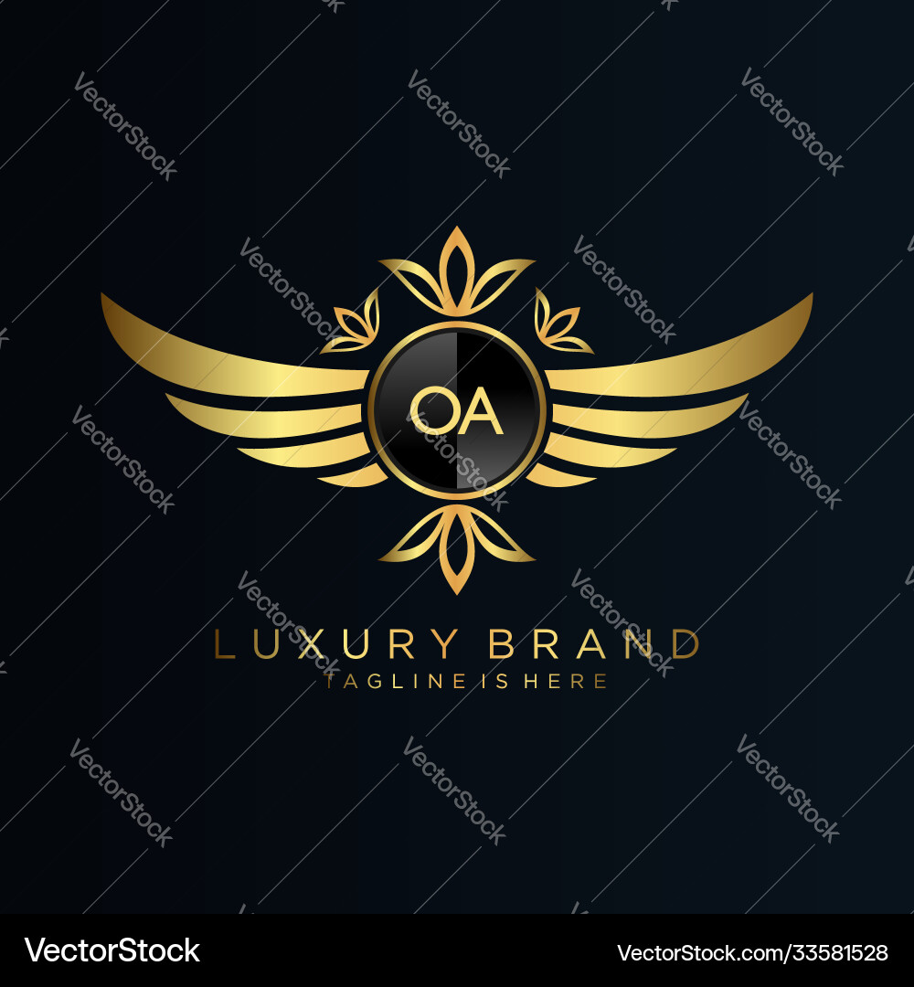 Oa letter initial with royal templateelegant Vector Image