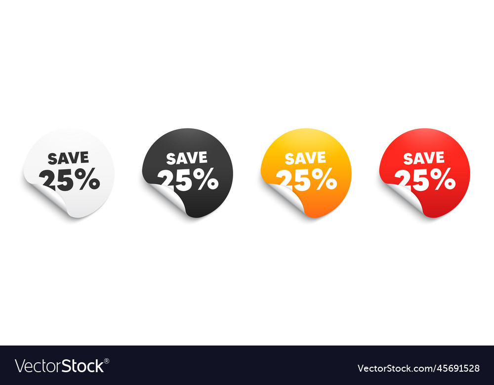 Save 25 percent off sale discount offer price Vector Image