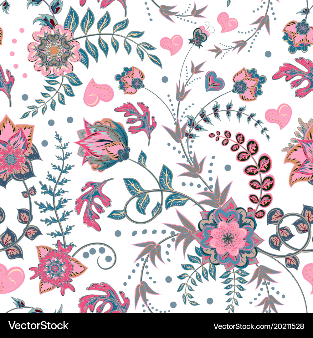 Seamless floral background tracery handmade Vector Image