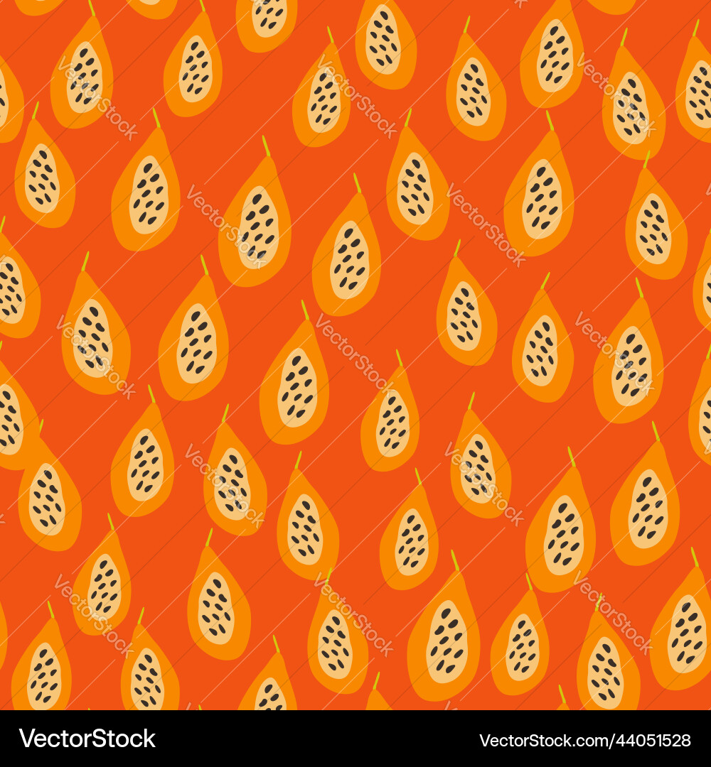 Seamless pattern with papayas papaya ornament Vector Image