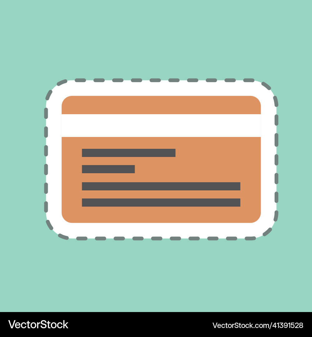 Sticker credit card - line cut - simple editable Vector Image