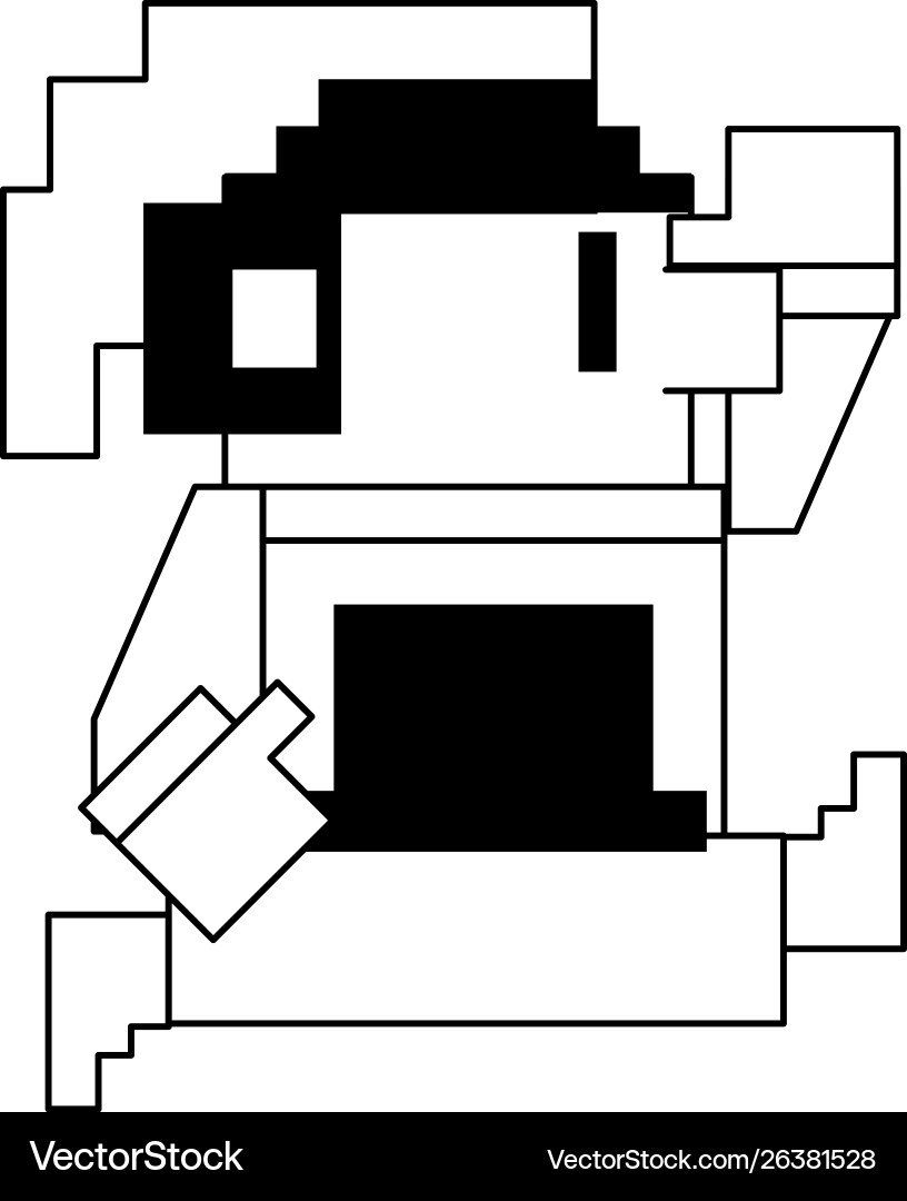 Videogame pixelated elf character isolated Vector Image