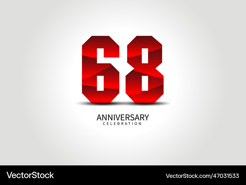 68 year anniversary celebration logo red Vector Image