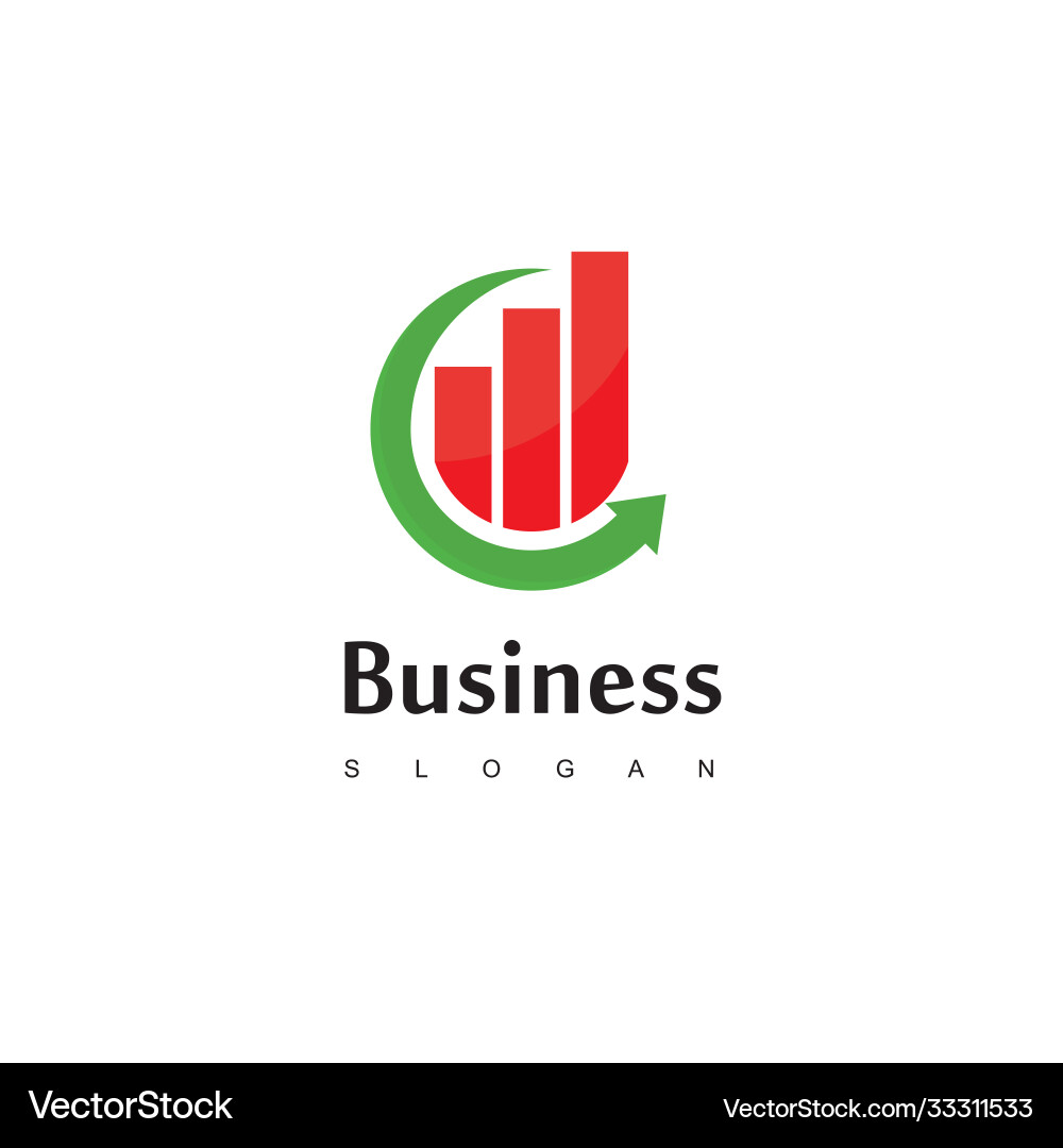Business logo with good progress diagram Vector Image