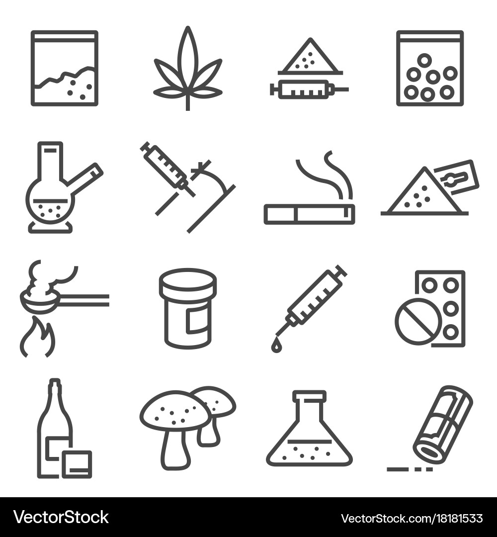 Drugs line icons Royalty Free Vector Image - VectorStock