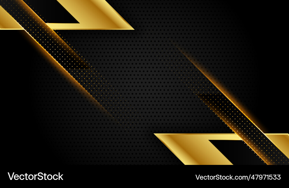 Eye catching golden shape abstract black Vector Image