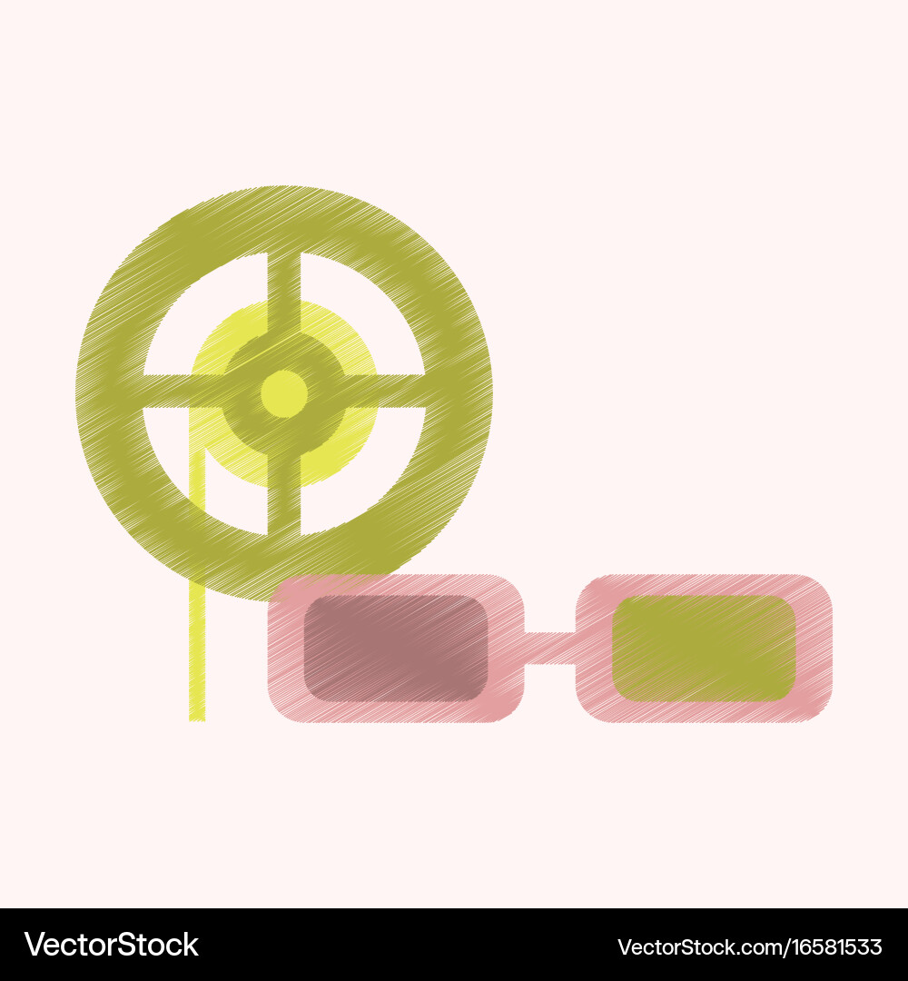 Flat icon in shading style 3d cinema Royalty Free Vector