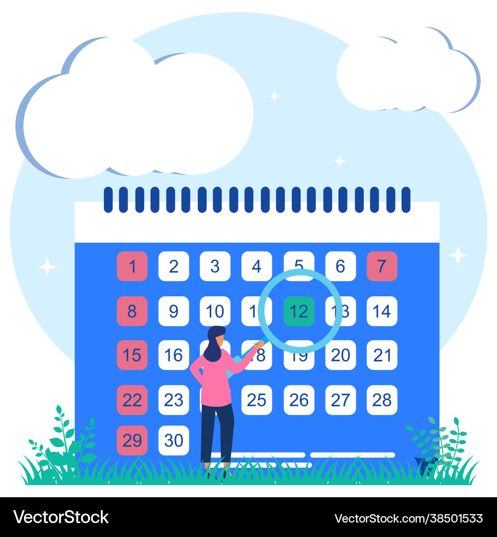 Graphic cartoon character business schedule Vector Image