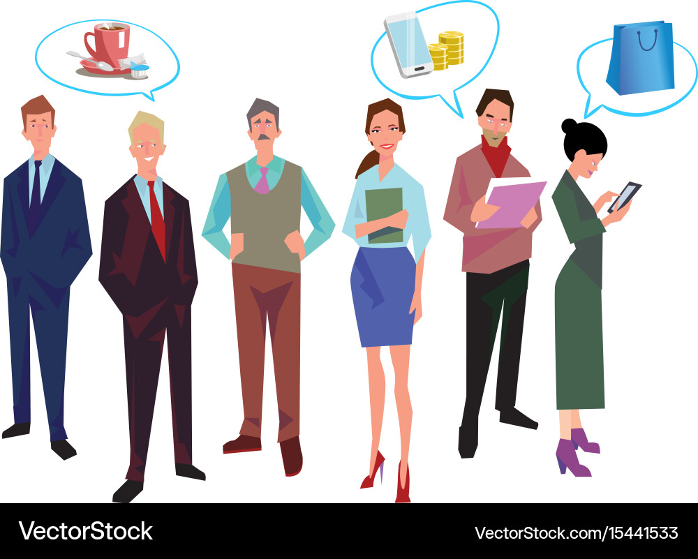 Group of office workers employees managers Vector Image