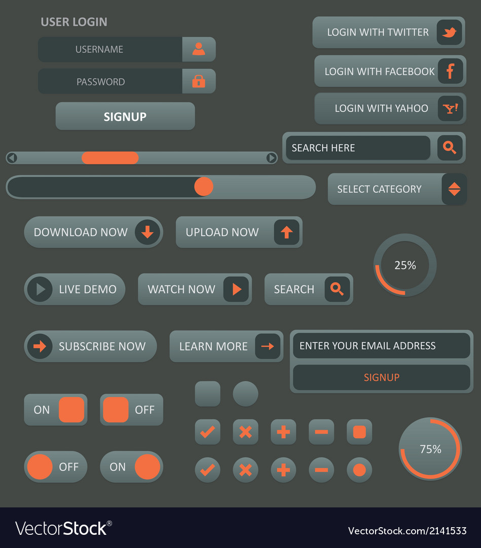 Gui 9 Royalty Free Vector Image - VectorStock