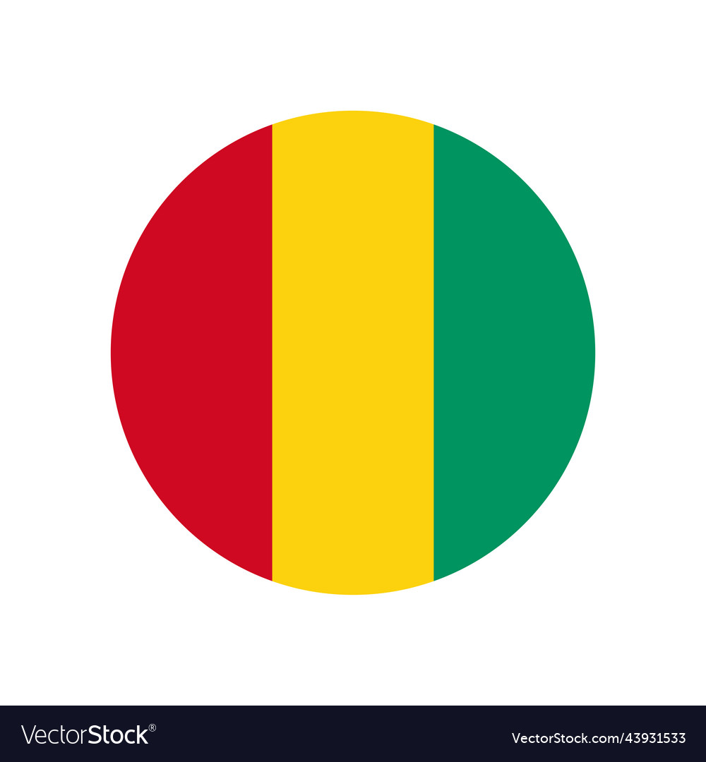 Guinea flag circle on white background Royalty Free Vector