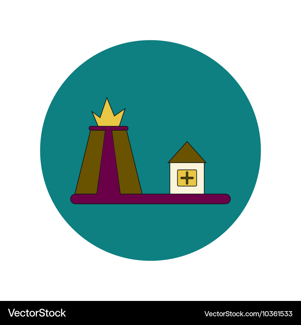 In flat design of volcano Royalty Free Vector Image