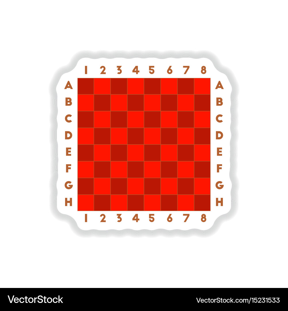 In paper sticker style chess Royalty Free Vector Image