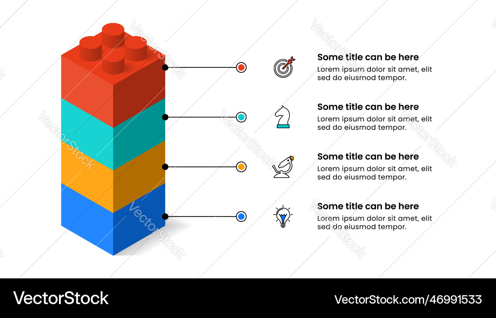 Infographic template 4 cubes with icons and text Vector Image