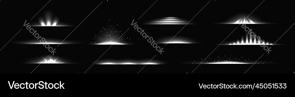 Light dividers abstract flare lines with glow Vector Image
