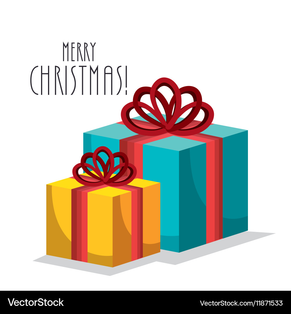 Merry christmas gift isolated icon Royalty Free Vector Image