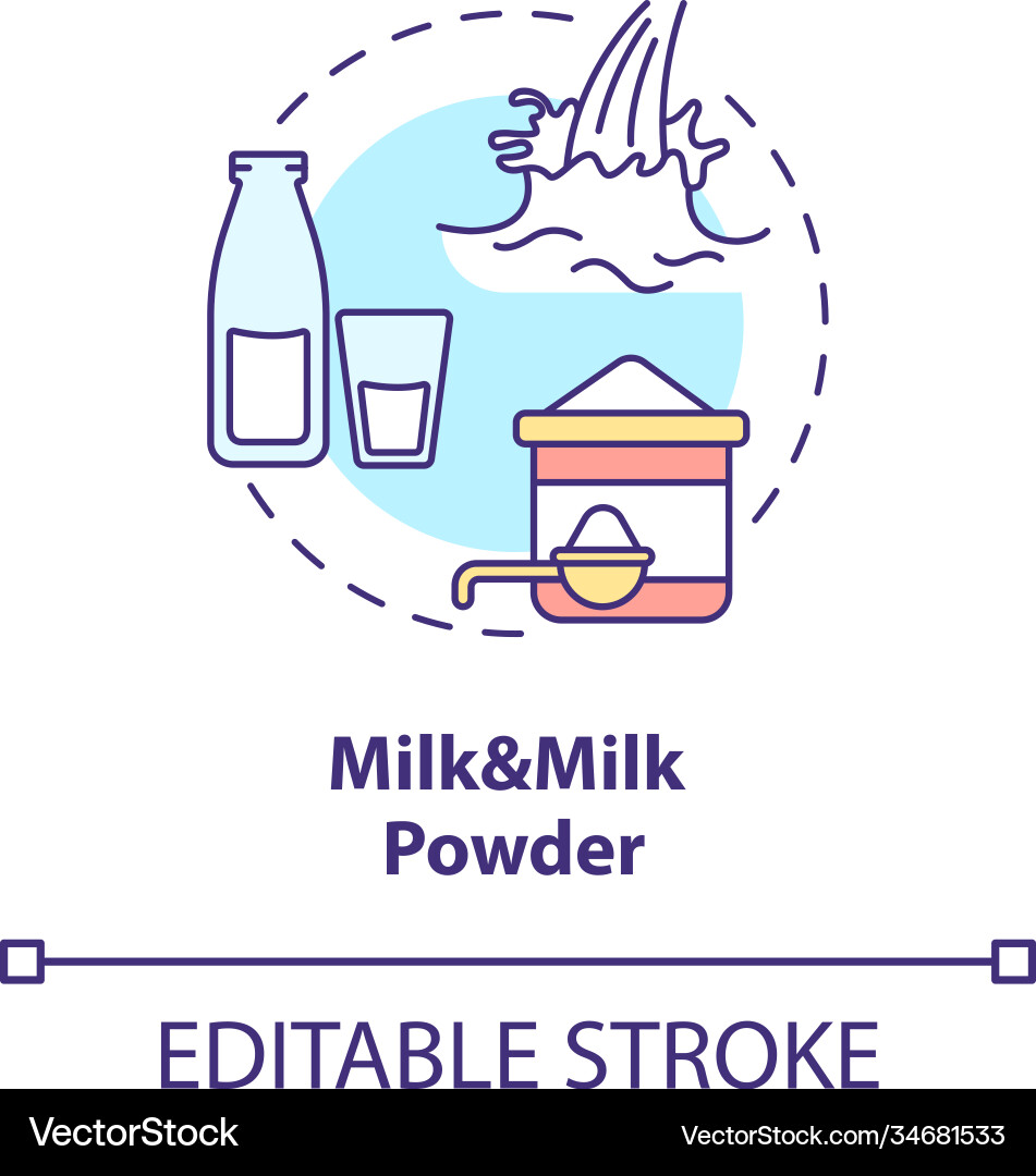 Milk and powder concept icon Royalty Free Vector Image