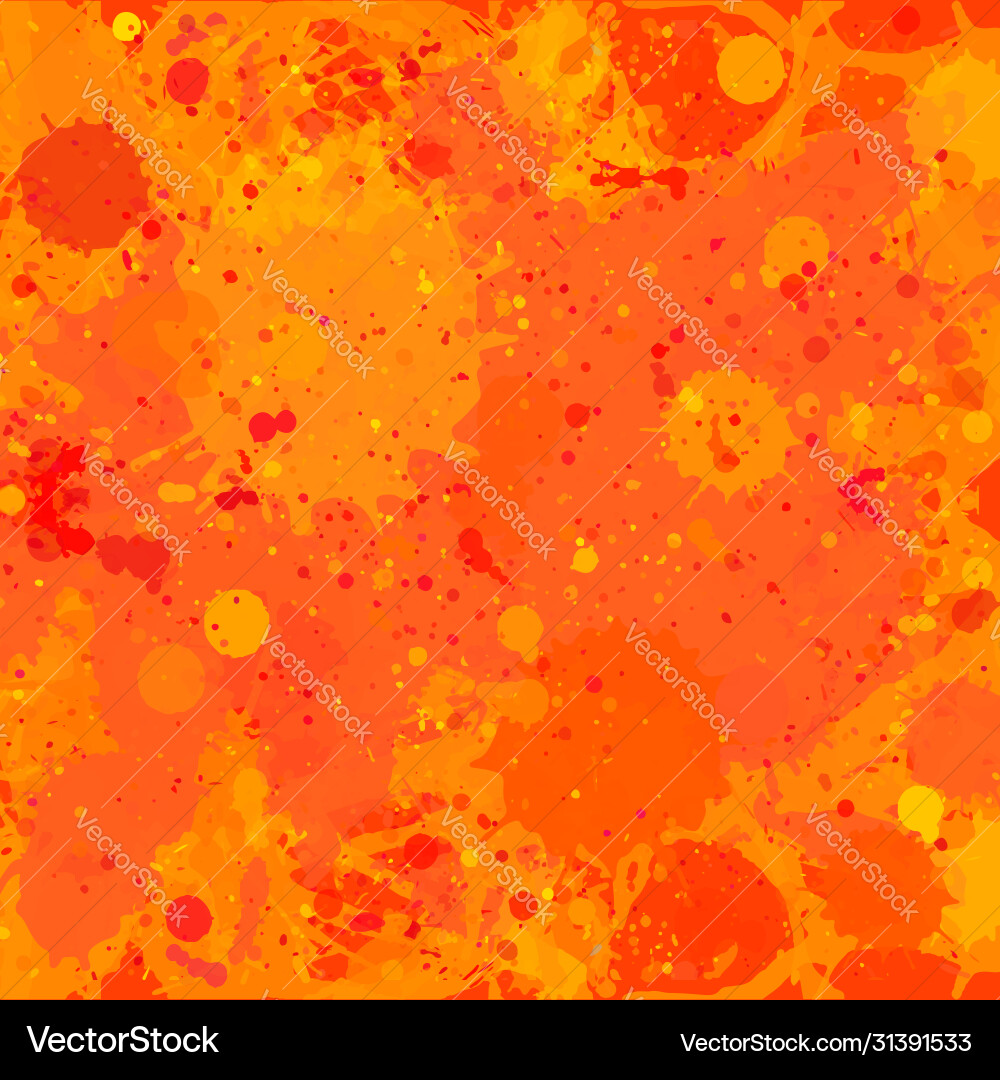 Orange watercolor paint splashes background Vector Image
