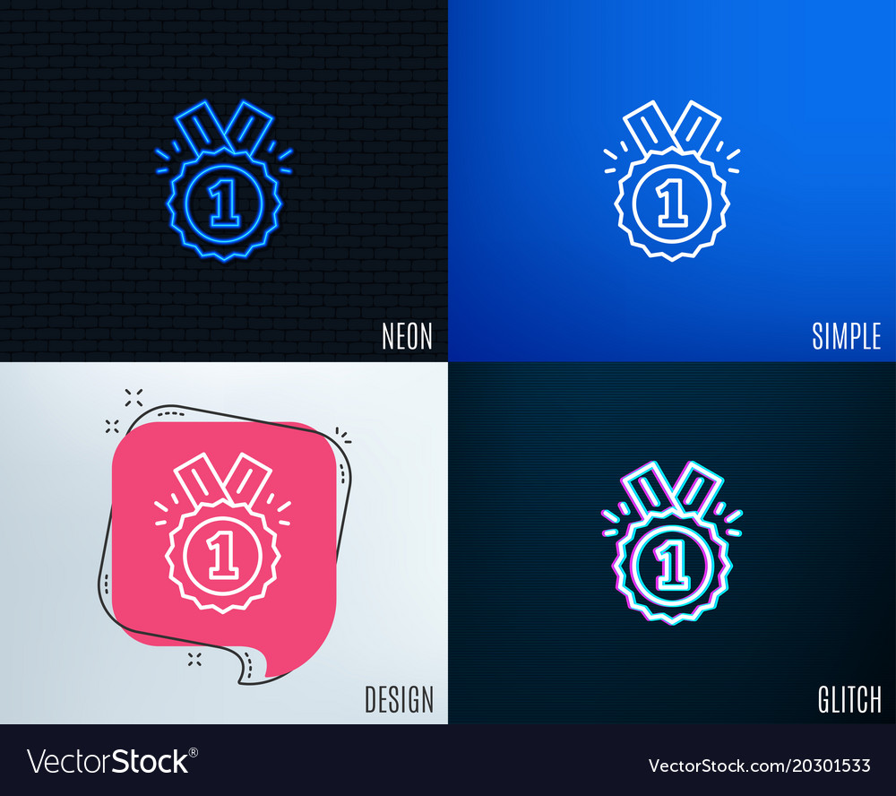 Reward medal line icon winner achievement Vector Image Reward medal line icon winner achievement Vector Image